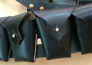 UK 1903 Pattern Leather Cavalry Bandolier - BLACK - Allmadeups