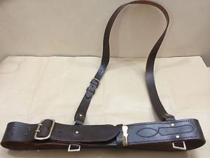 SAM BROWNE BELT + SHOULDER STRAP DARK BROWN LEATHER - Allmadeups